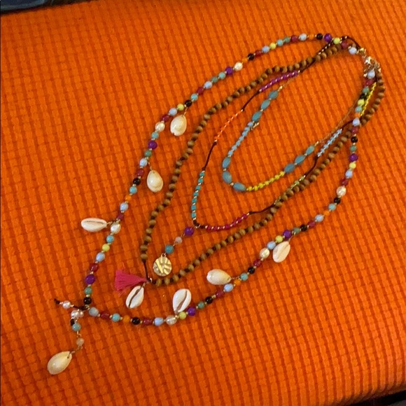 Jewelry | Multicolor Shell And Bead Long Necklace | Poshmark